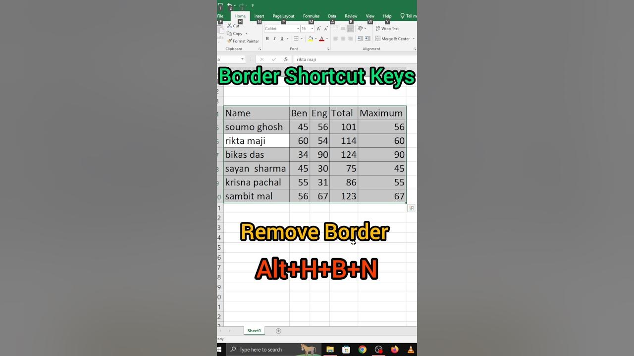 Border Shortcut Keys in excel #shorts #ytshorts #excel #exceltips #exceltutorial - YouTube