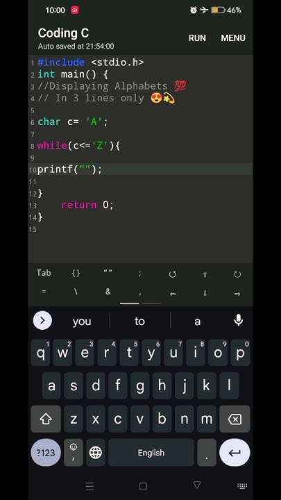 C Language Alphabet Program C Coding Programming Shorts Program Tutorial Java