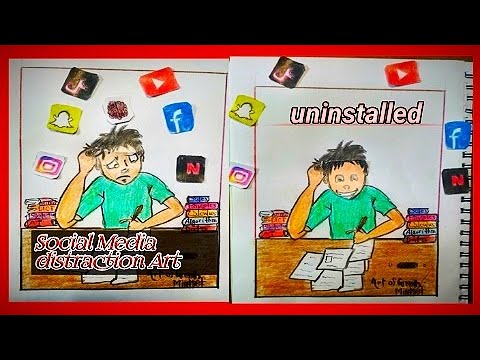 How to draw social media addicted depressed student| Social Media ...
