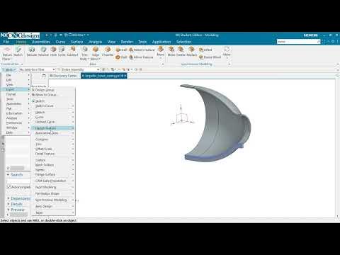Tutorial Penggunaan Software NX - Impeller Lower Casing Lanjutan (part 8) - YouTube