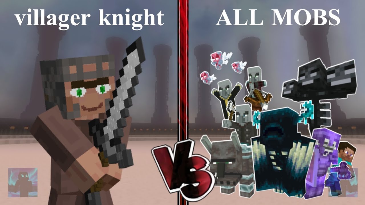 Villager Knight vs All Mobs x1 | Minecraft Mob Battle | Mob Battle ...