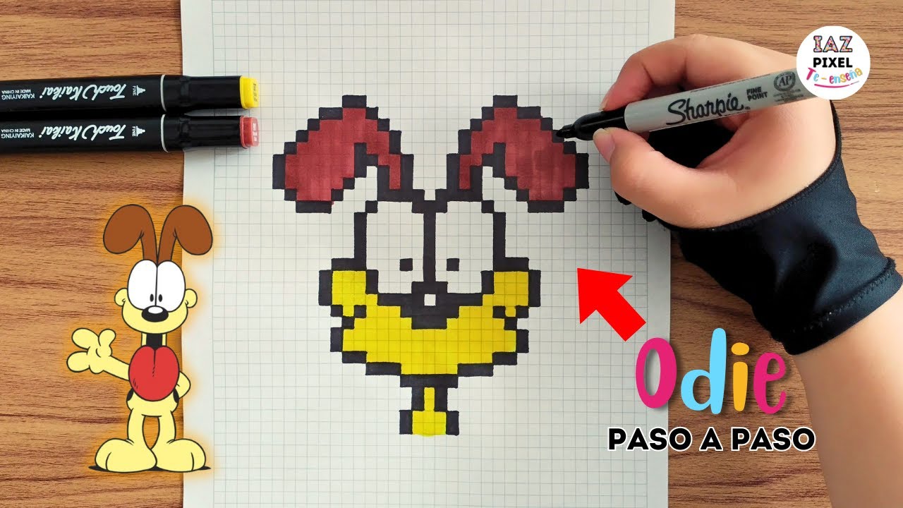 Como dibujar a ODIE de GARFIELD en PIXEL ART – Tutorial paso a paso ...
