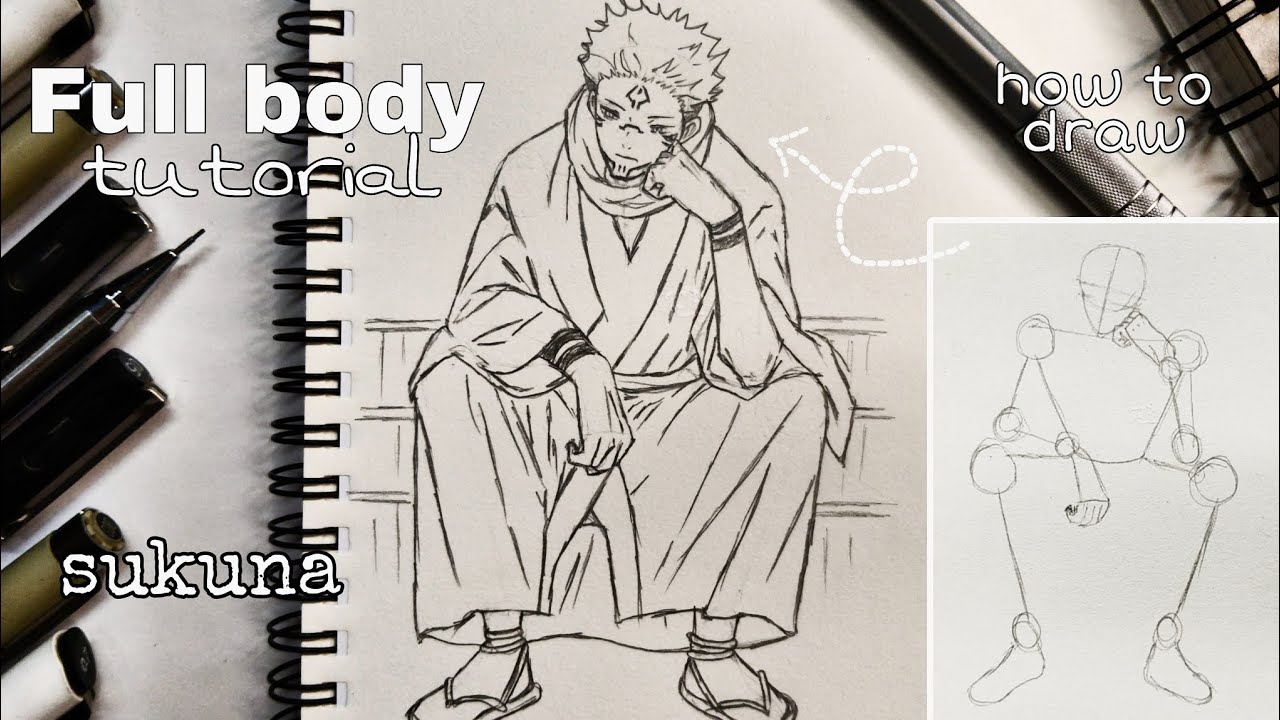 Full body tutorial | how to draw Ryomen sukuna full body | jujutsu ...