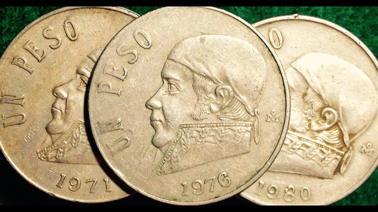 Mexico's Years of Hyperinflation The 1 Peso Coins of 1971, 1976, 1980 ...