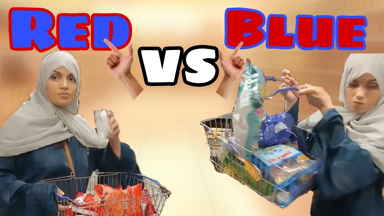 Red Vs Blue Shopping Challenge!! - YouTube