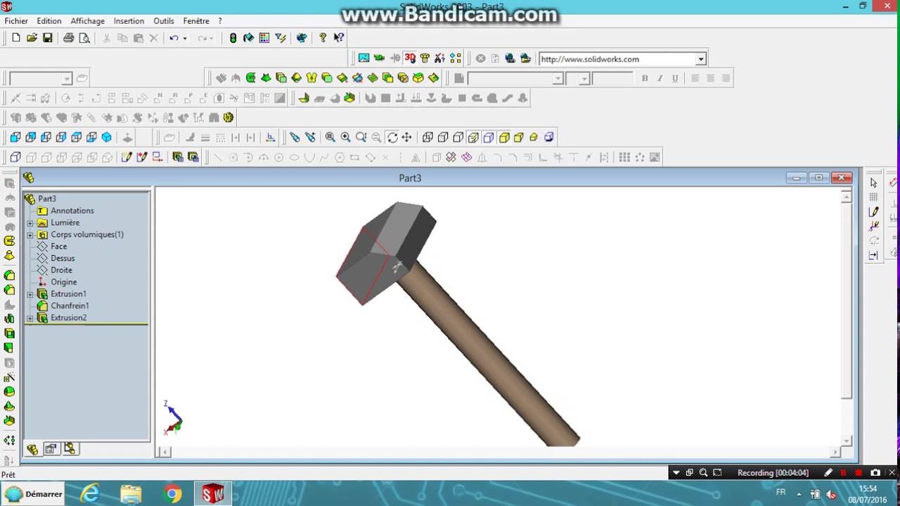 SolidWorks Tutorial#34: Hammer #2 - YouTube