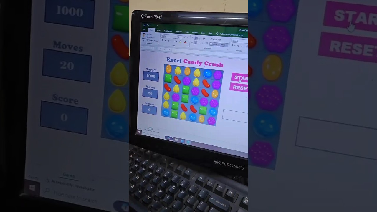 Candy crush game in Excel 🔥💯#excel_vali #anjnicomputereducation # ...