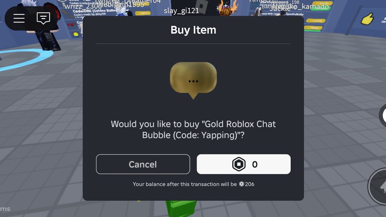 Gold Roblox Chat Bubble Code:Yapping) #7 - YouTube