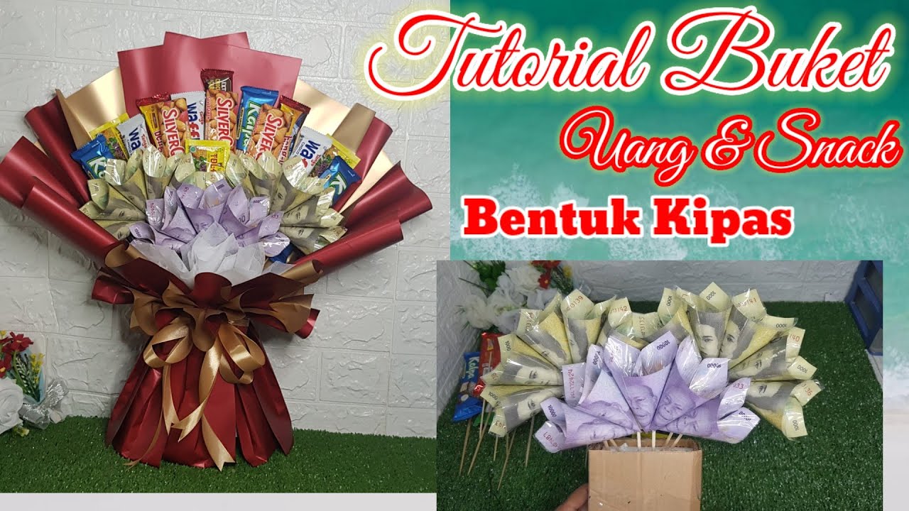 tutorial membuat buket uang dan snack mudah dan terlihat besar bentuk ...