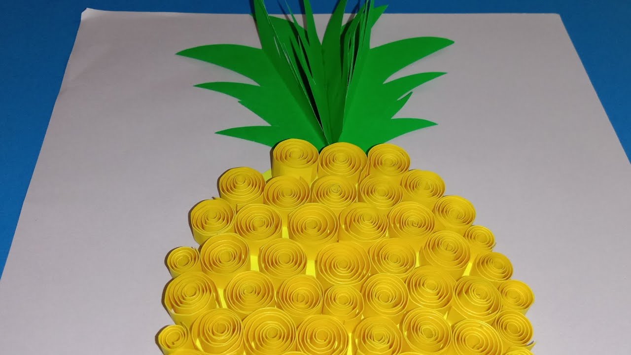 Paper craft pineapple / Easy paper pineapple making / Pineapple paper ...