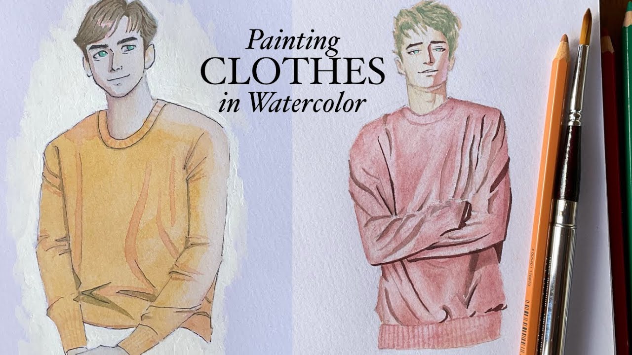 How I Paint Clothes in Watercolor (4 Simple Steps!) - YouTube