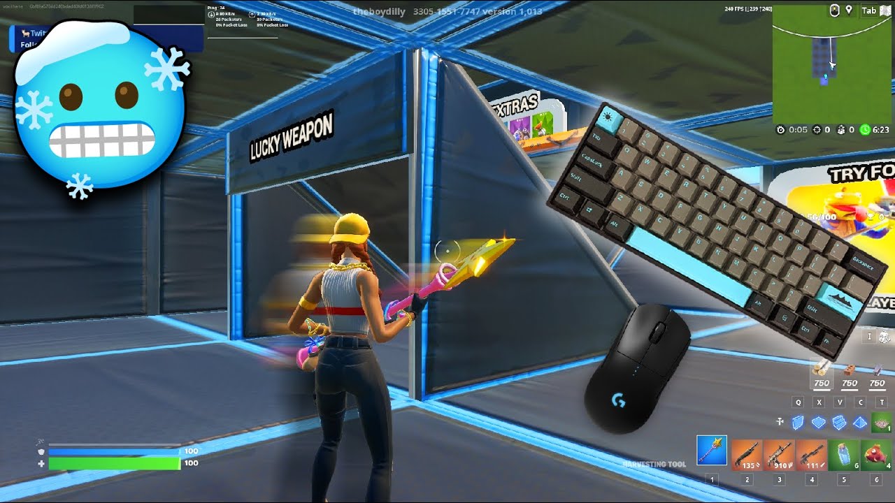 Custom GK61 Keyboard🥶Fortnite Keyboard Sounds ASMR Gameplay (Bios ...