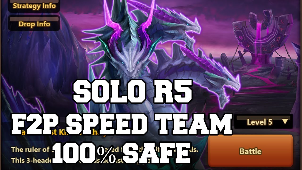 SOLO R5 F2P Speed Team 100% Safe Summoners War - YouTube