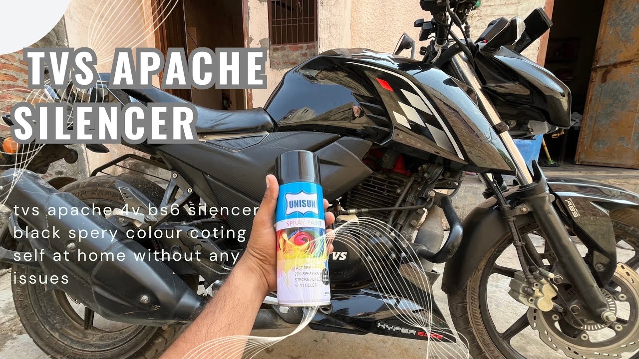 Transform Your TVS Apache 4V jun 2025 : DIY Black Silencer ...