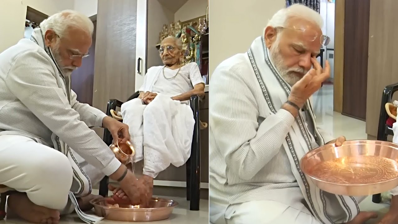 PM Narendra Modi Emotional Moments With His Mother | Daily Culture ...