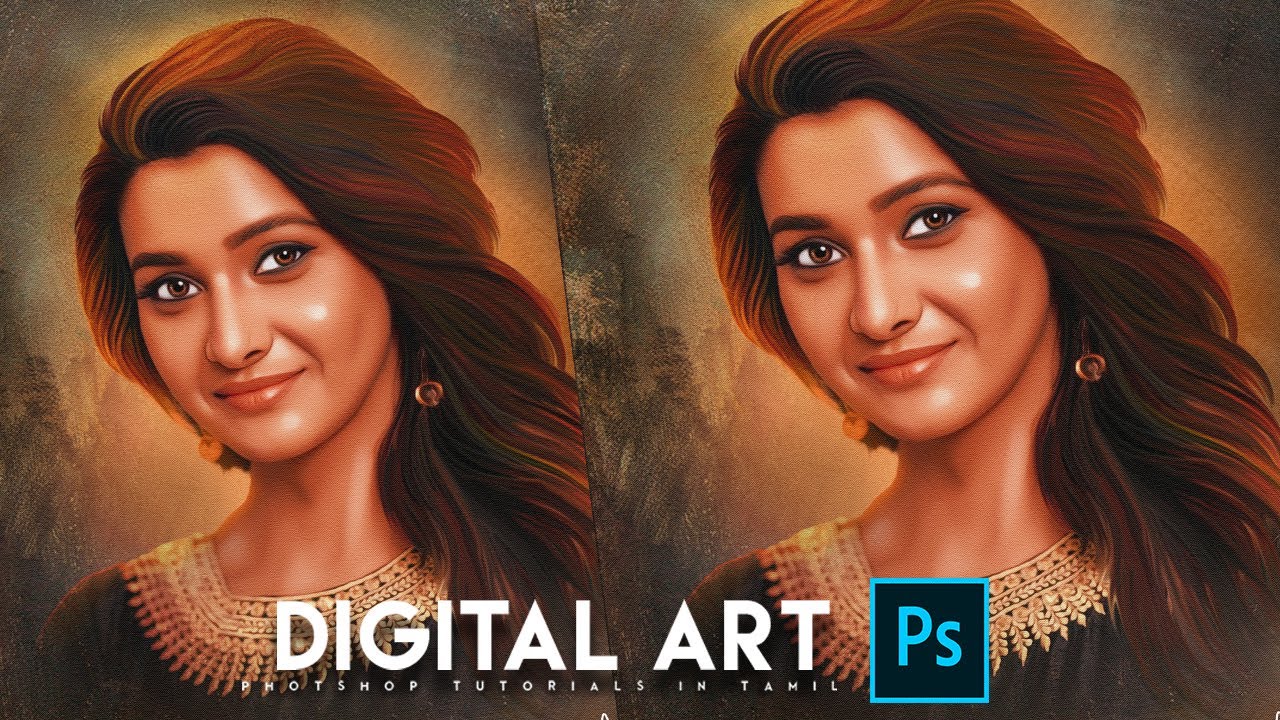 DIGITAL SMUDGE PAINTING TUTORIAL IN TAMIL|OIL PAINTING| TAMIL|PHOTOSHOP ...