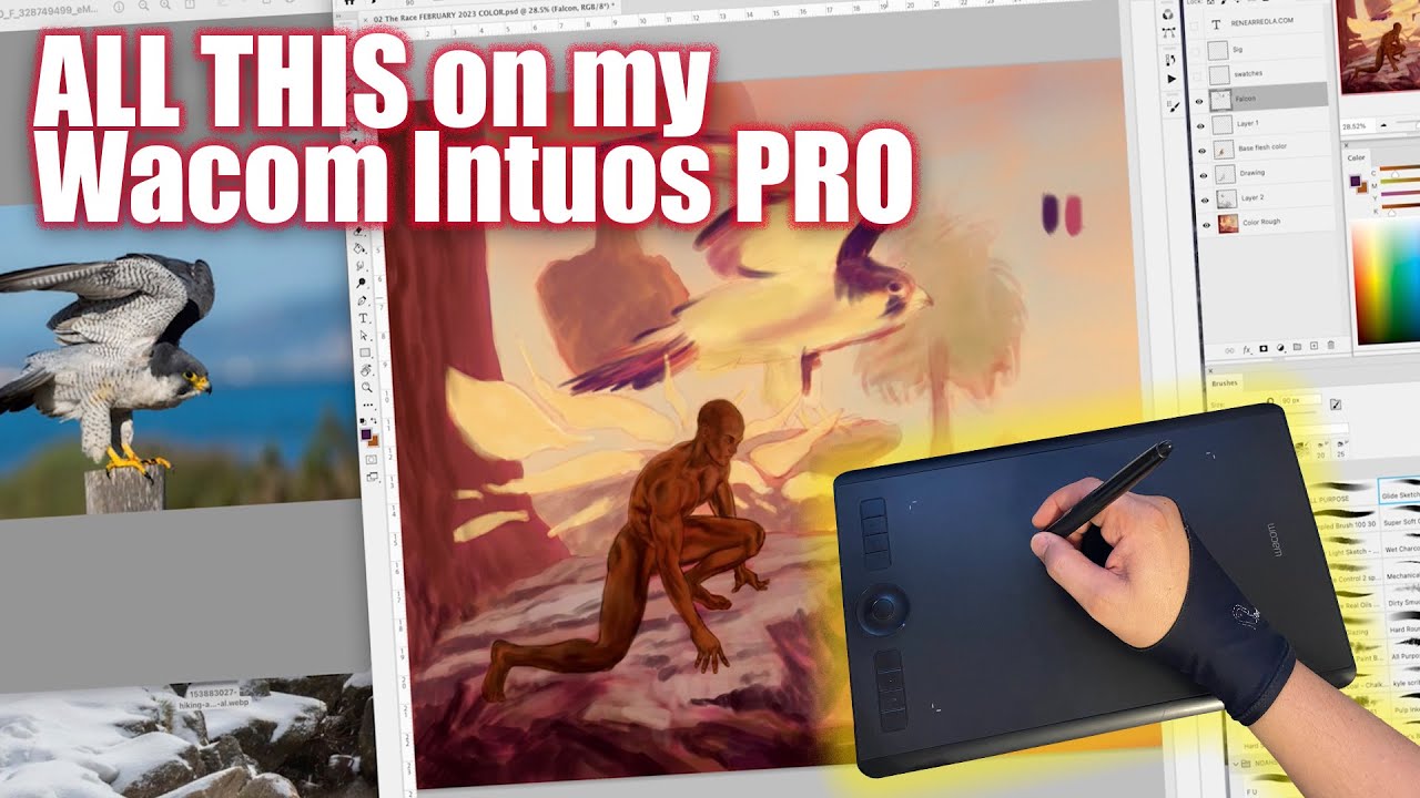 Fantasy Art Painting: Blocking in the figure and background Wacom ...