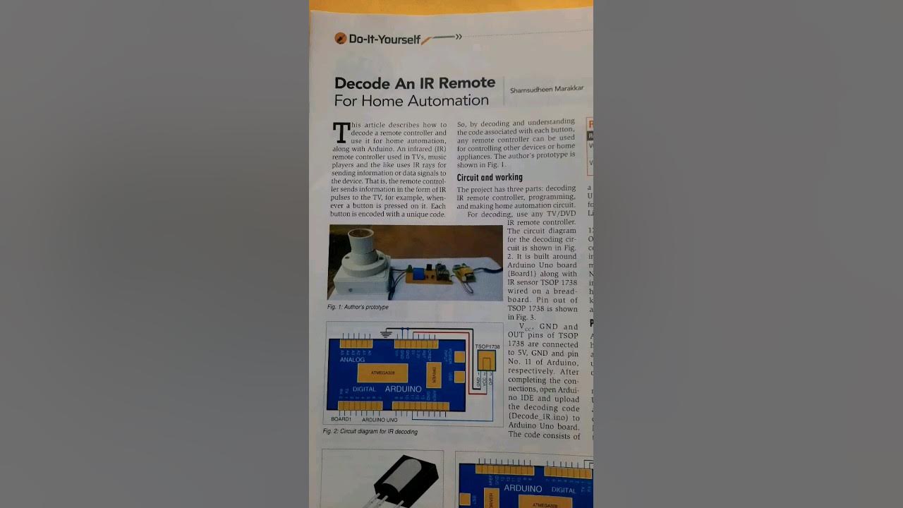 Decode An IR Remote For Home Automation Using ARDUINO with ATMEGA328 and TSOP1738 #science # ...