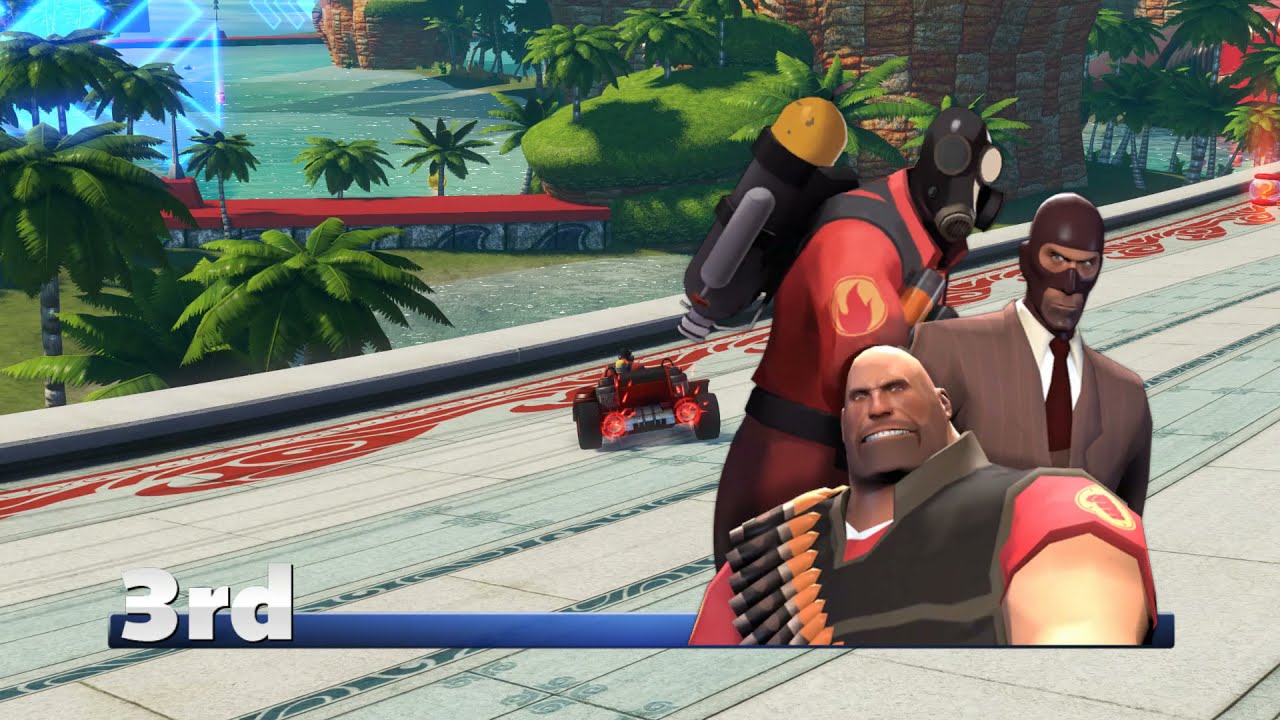 Sonic & All Stars Racing Transformed Team Fortress Car Game Play - YouTube