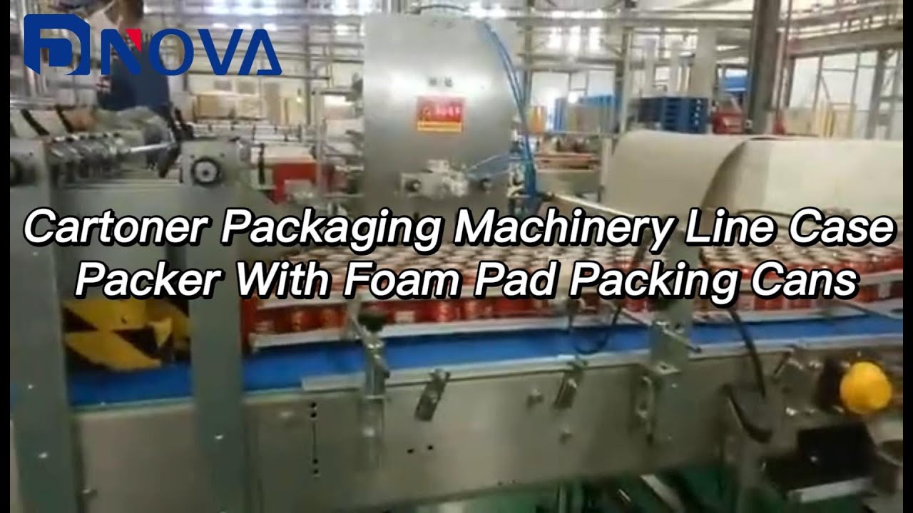 Cartoner Packaging Machinery Line Case Packer With foam pad for cans ...