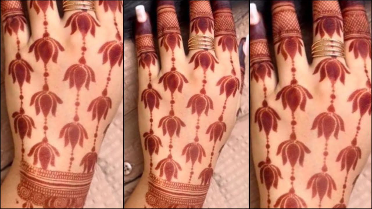 Very beautiful lotus mehndi design || Karwachauth Mehandi Design 2024 ...