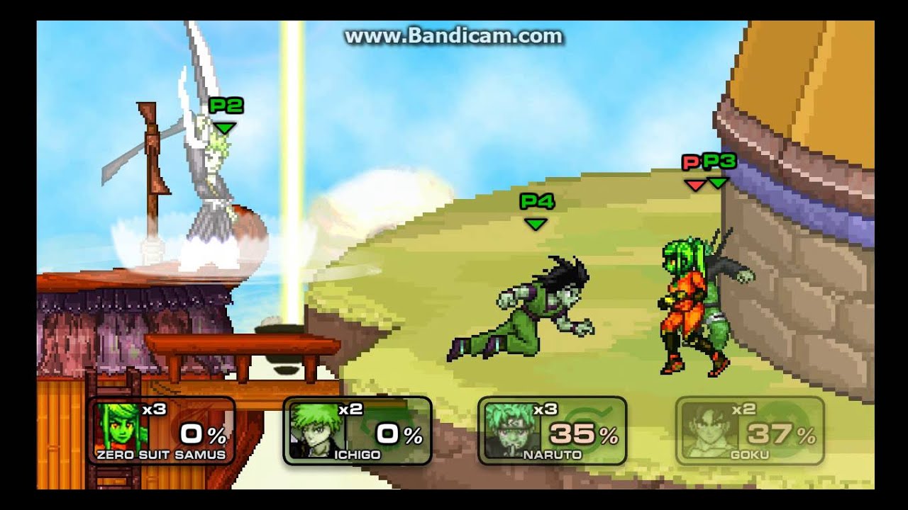 SSF2: Zero Suit Samus vs Ichigo,Naruto,Goku (lvl9) - YouTube
