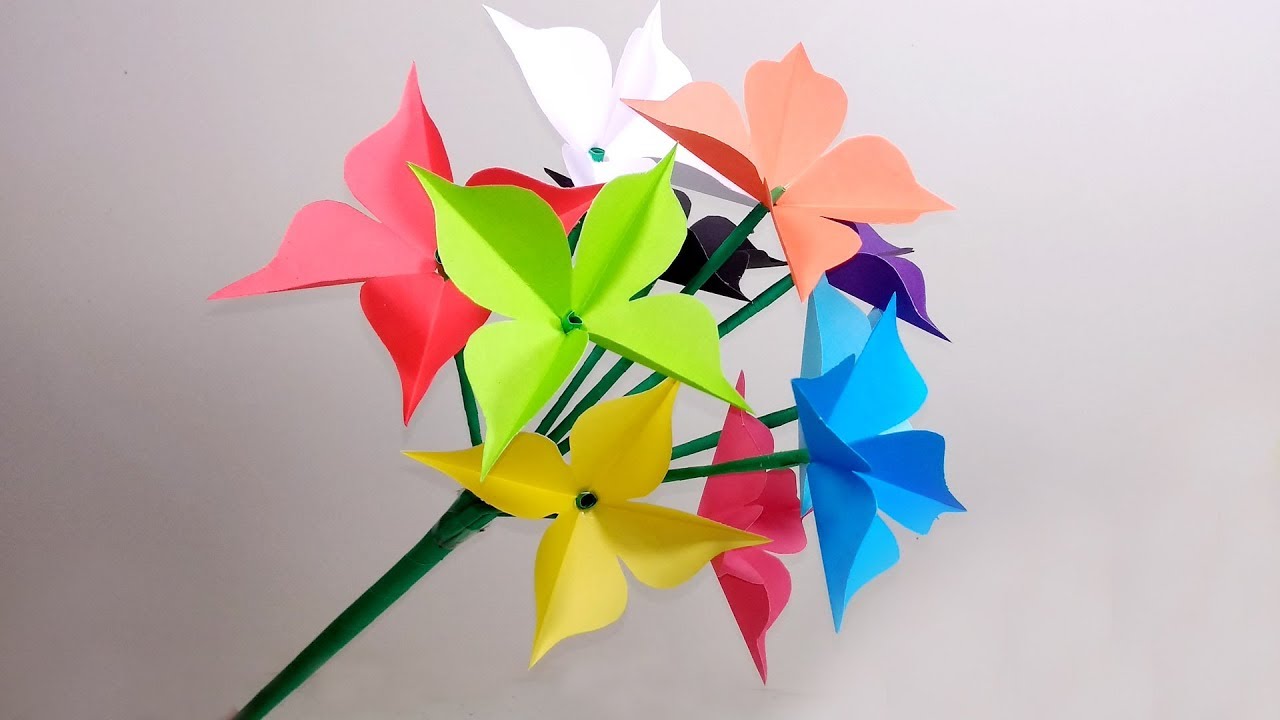 How to Make Beautiful Gorgeous Paper Stick Flowers | Stick Flower at ...