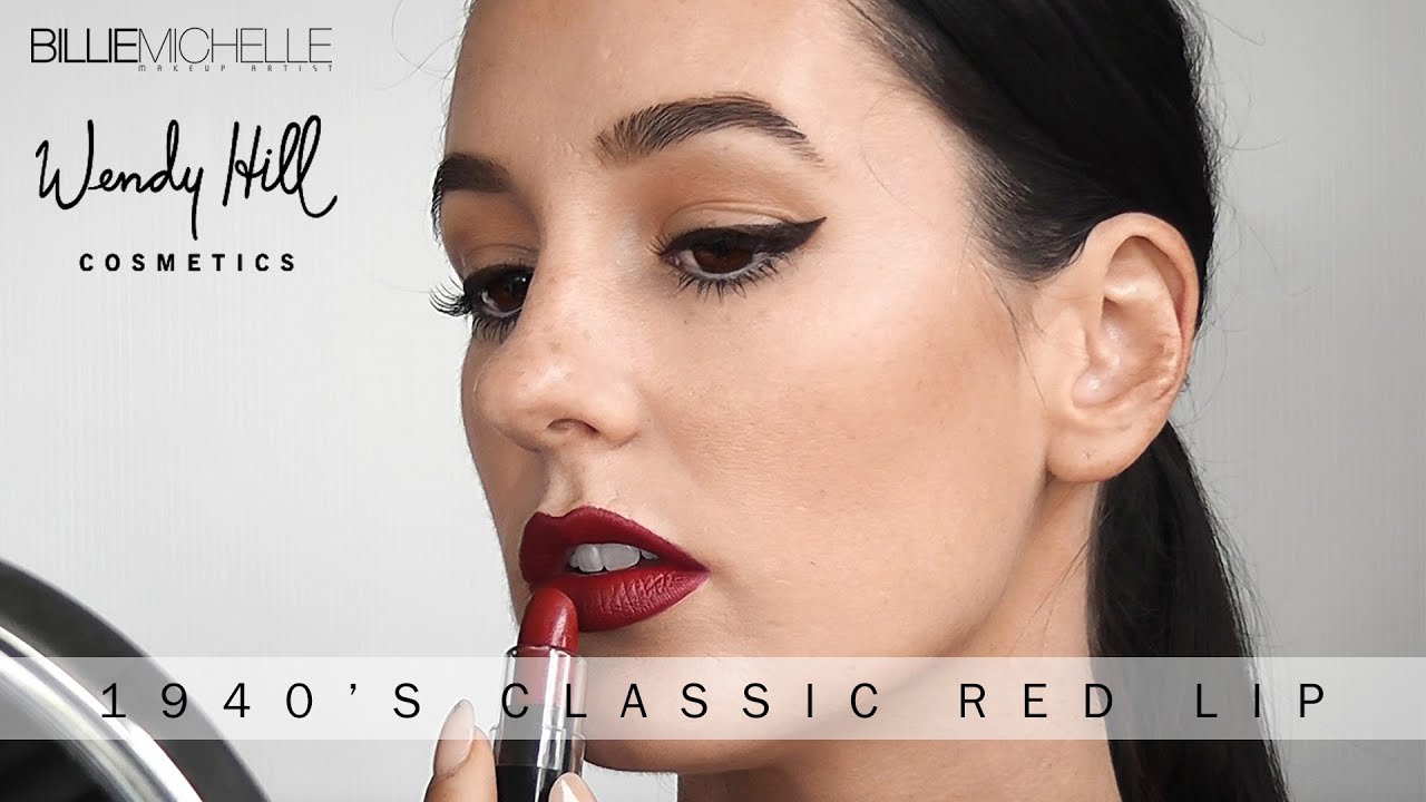 1940s Classic Red Lip Makeup Tutorial Wendy Hill Cosmetic Billie Michelle Mua Youtube