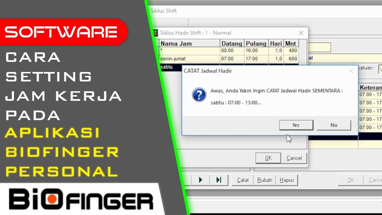 3A. Cara Setting Jam Kerja, Shift dan Jadwal Hadir Pada Software ...