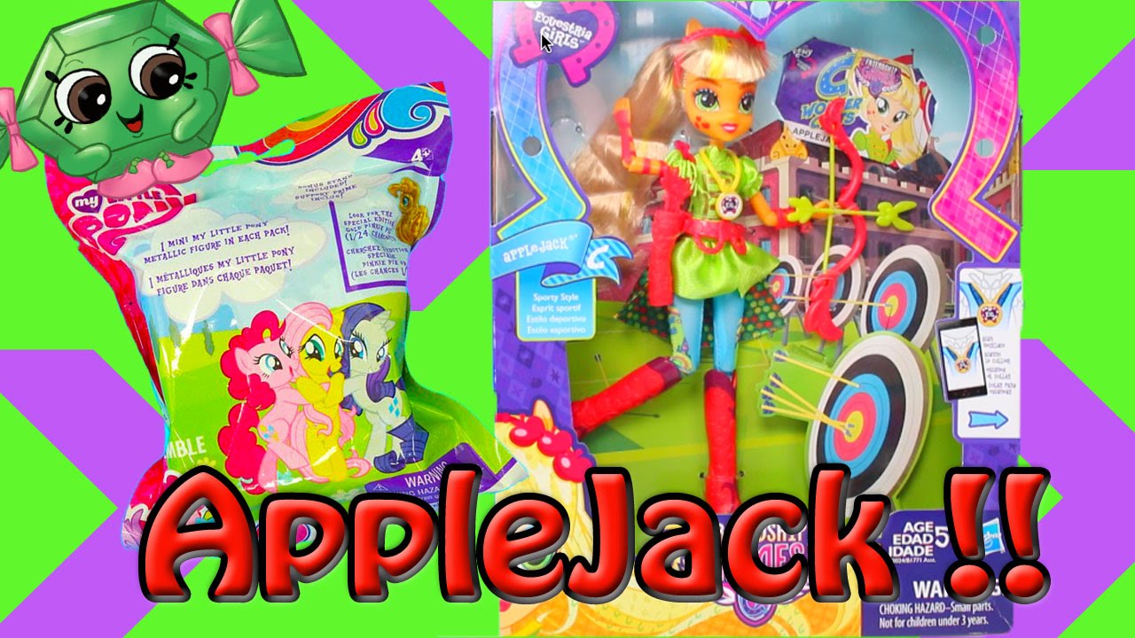 APPLEJACK MLP Friendship Games Equestria Girl Doll with Mini Metallic ...