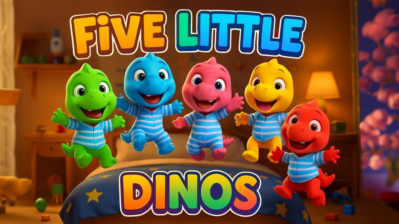 Five Little Dinosaurs 🦖 | Dinosaur Song for Kids | Nursery Rhymes for ...