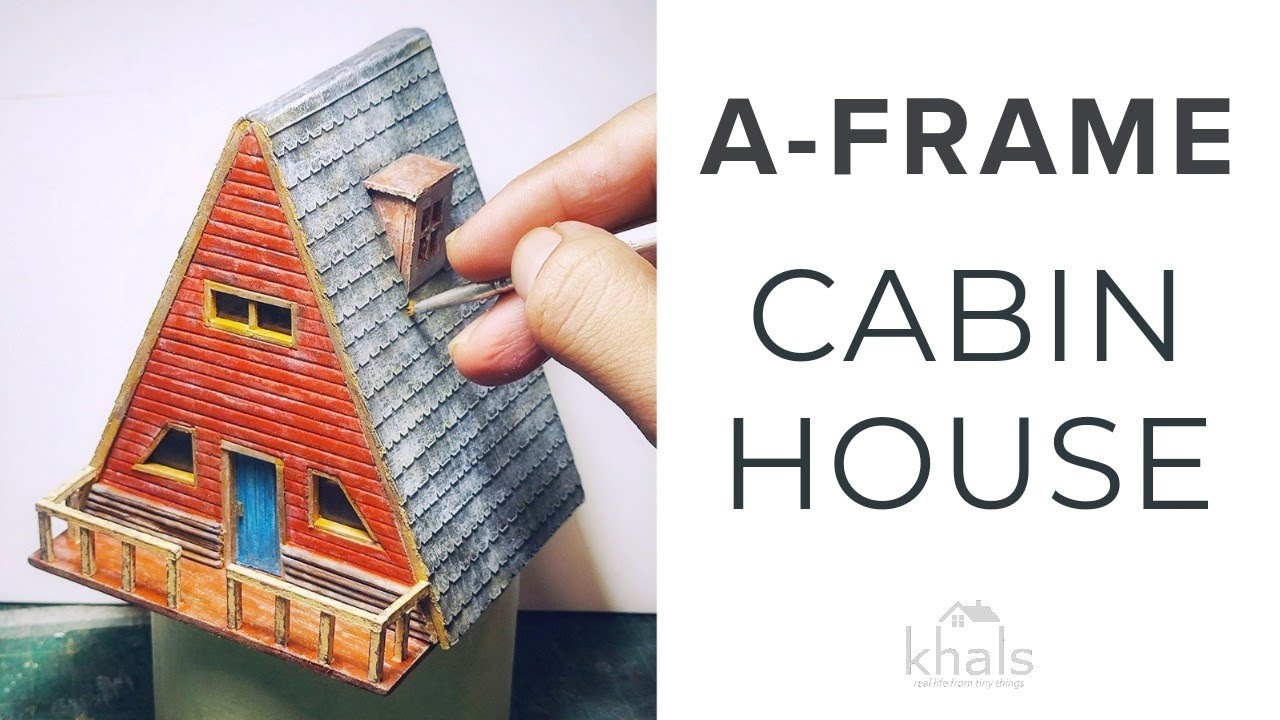 How To make A-Frame Cabin House Miniature | Miniatur Rumah Cabin - YouTube