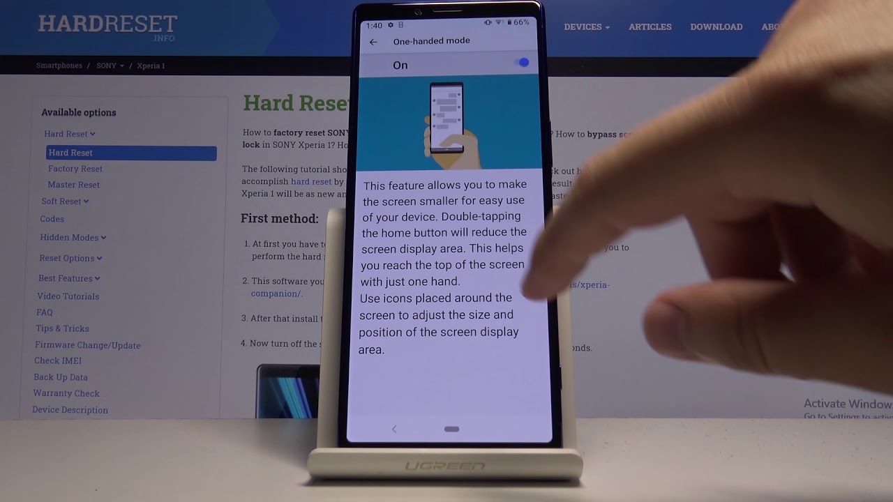 How to Activate One Handed Mode in SONY Xperia 1 –Make Screen Smaller ...