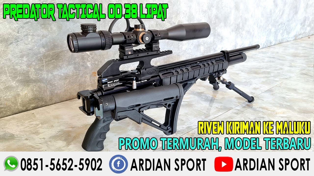 RIVEW TERMURAH 🔴 PCP PREDATOR TACTICAL OD 38 POPOR LIPAT [ WA ...
