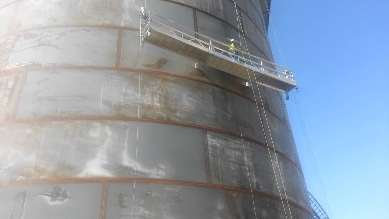 Plataformas para el pintado de Tanques de combustible.Cable Hanging ...