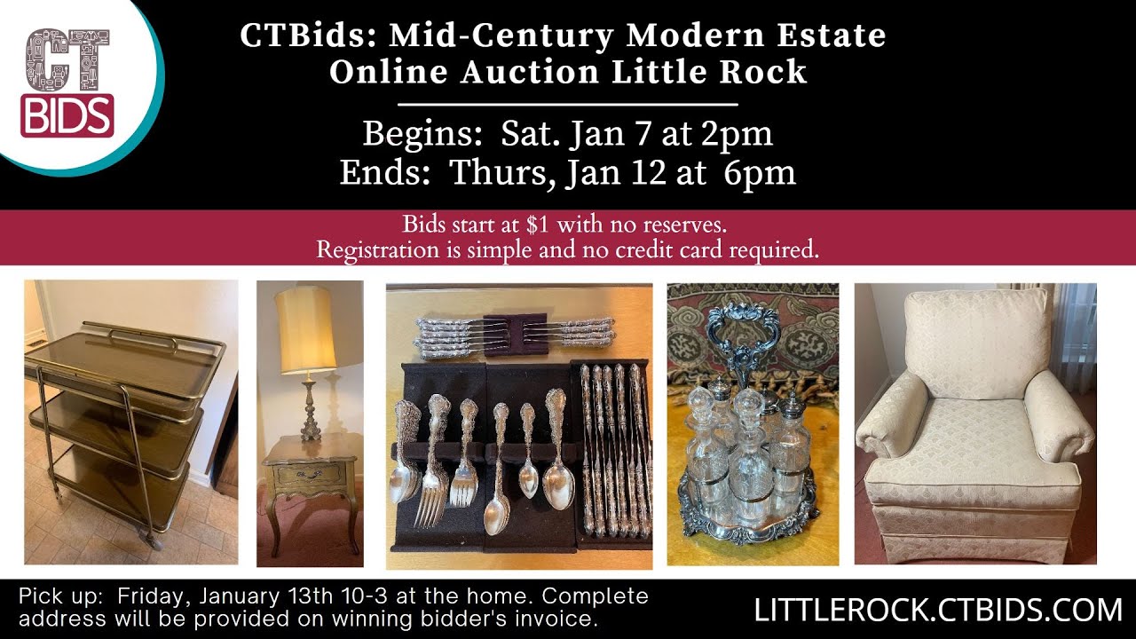 CT Bids Mid Century Modern Estate Onilne Auction - YouTube