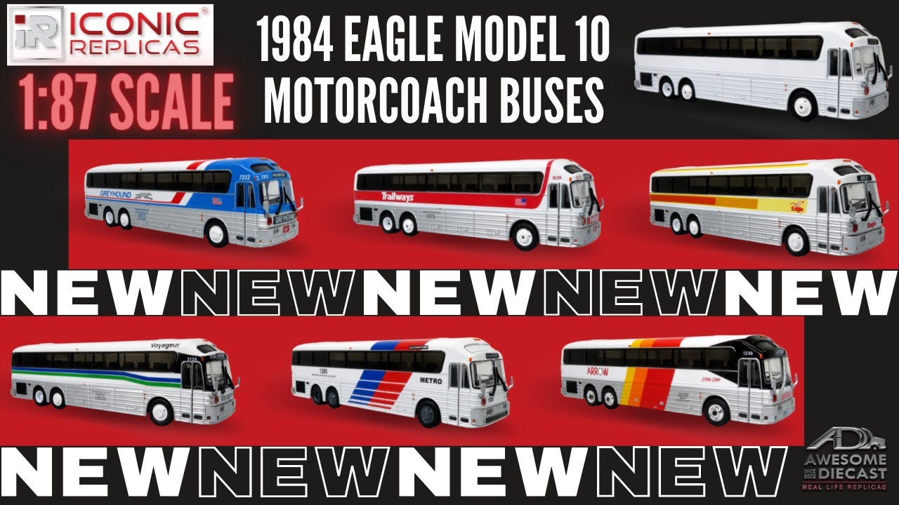 Iconic Replicas 1:87 Eagle Model 10 Motorcoach Buses - 7 VERSIONS ...