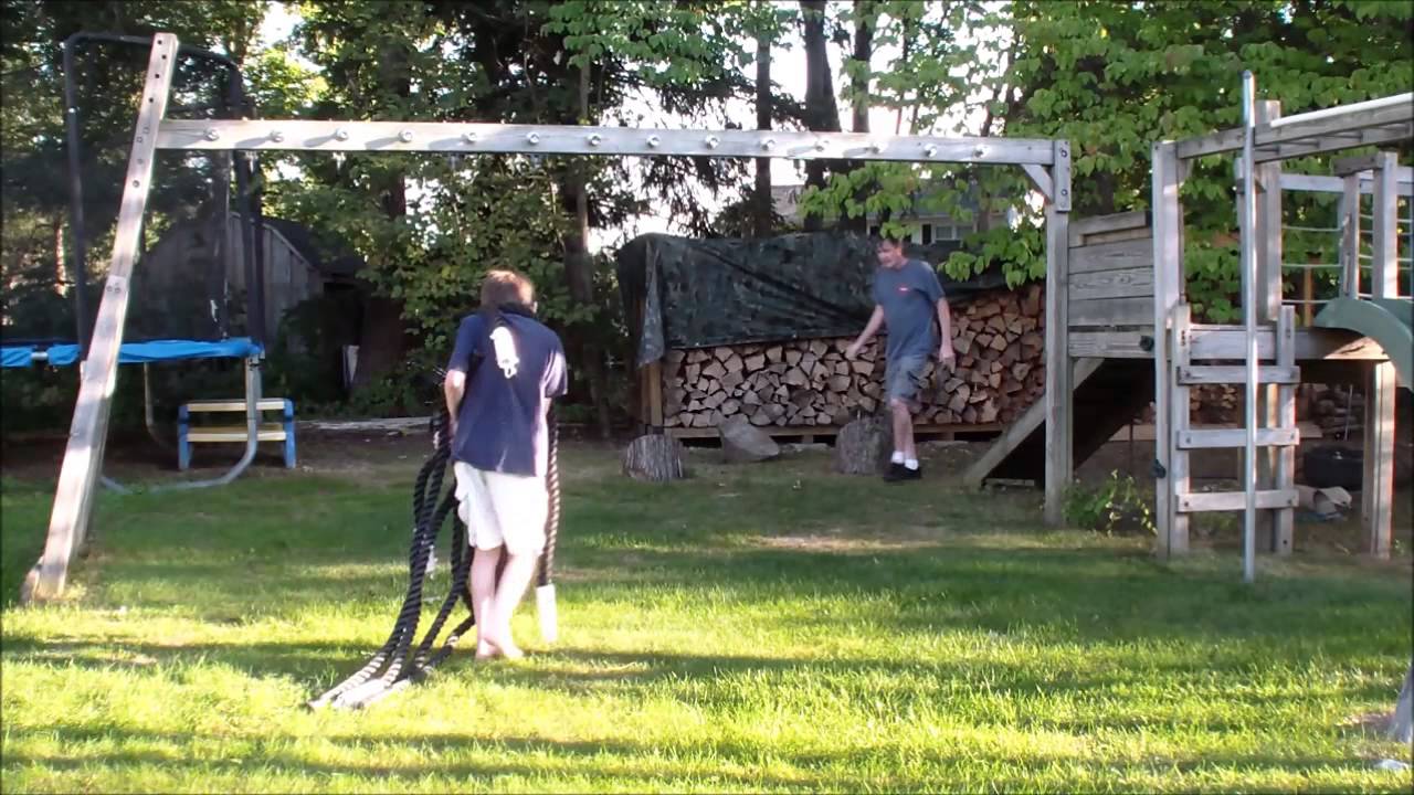 Kids Ninja Warrior Rope Jungle build and run - YouTube