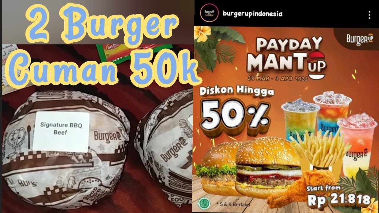 Burger Up Signature BBQ Beef 50k dapat 2 BOSS - YouTube