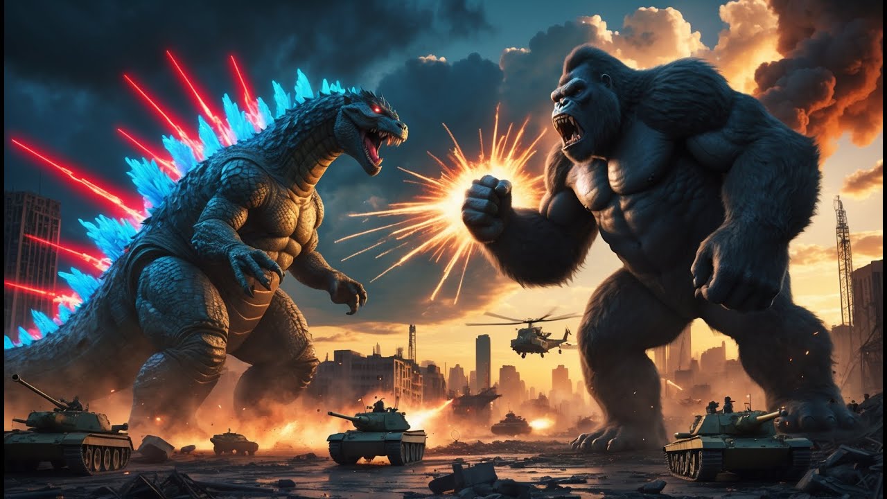 Godzilla vs. Kong's Clip 4K Fights Scene - The King Defends His City ...