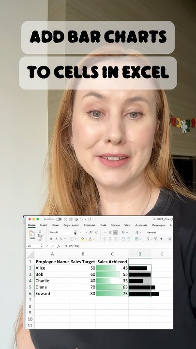Add bar charts into the cells in Excel #excel #exceltips #exceltricks - YouTube