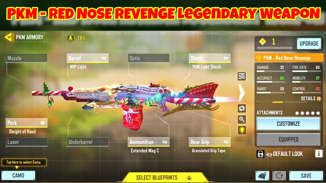 PKM - RED NOSE REVENGE Legendary Weapon Season 9 CODM Test Server | COD ...