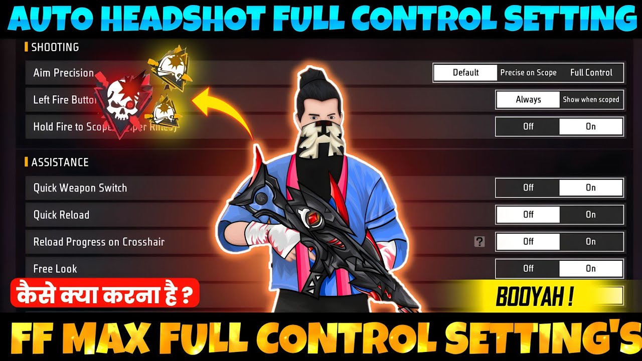 Free Fire Control Setting Full Details | Pro Player Setting Free Fire ...