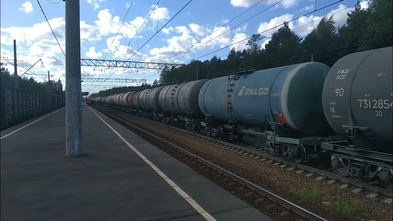 ЭС1П-021 "Ласточка", на станции Павлово-На-Неве с маршрутом СПБ ...