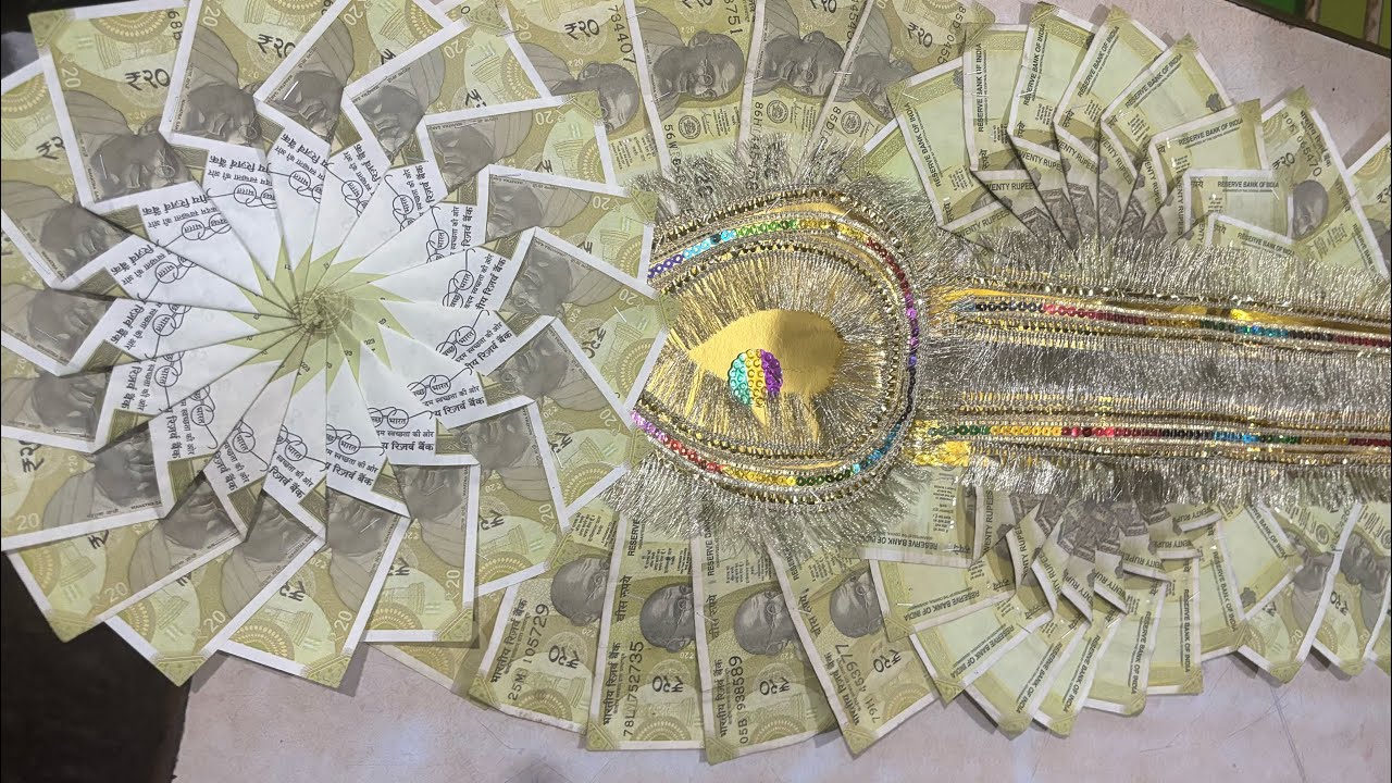 Note Haar design for 1000 rupee Haar #notes #weddingday # just only in ...