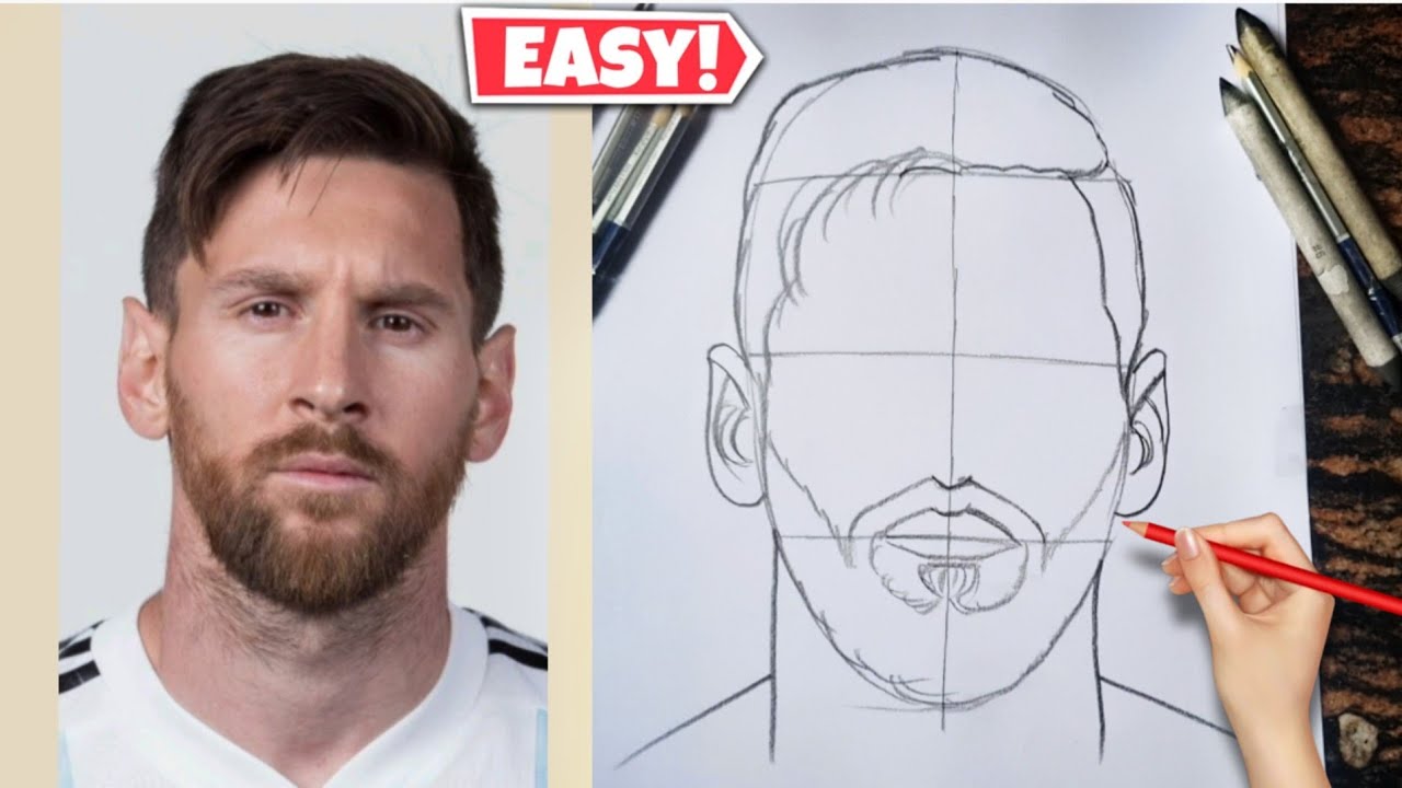 How to draw Lionel Messi Drawing - YouTube
