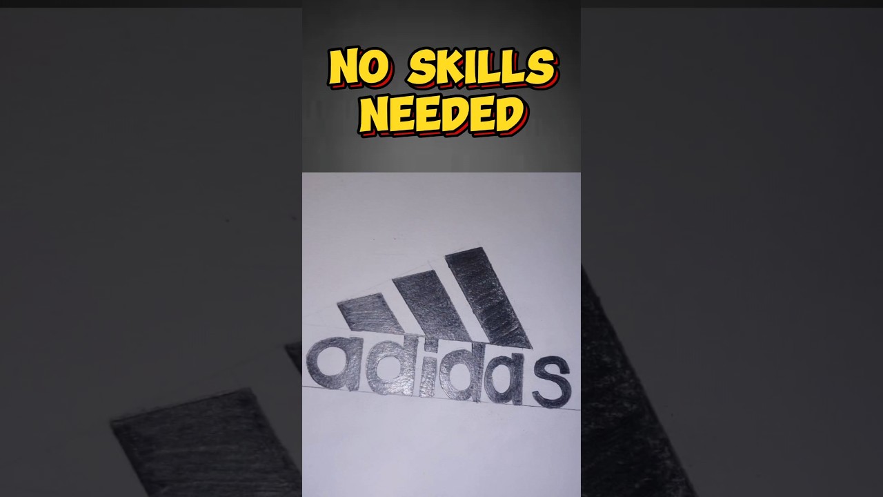 how to draw the most ELEGANT Adidas Logo 3D (Easy) | Part 1 #shorts # ...