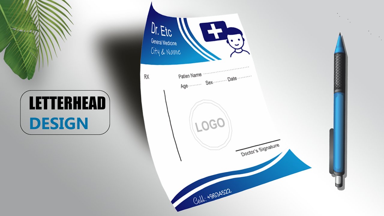 How to make letterhead design | doctor letterhead design | letterhead ...