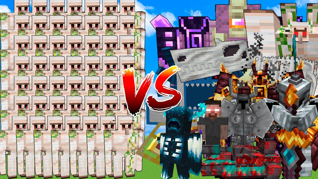 IRON GOLEM ARMY vs BOSS MOBS | Minecraft Mob Battle - YouTube