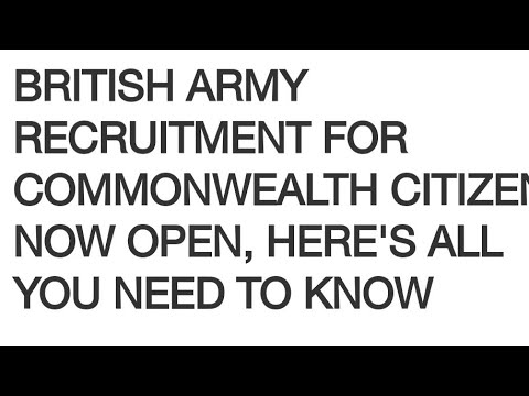 British Army Recruitment for Commonwealth citizens 2023 application ...